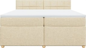 Box spring postel s matrací krémová 200x200 cm textil 3286792
