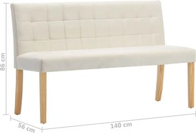 Lavice 140 cm krémová samet 288577