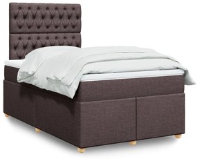 Box spring postel s matrací tmavě hnědá 120x190 cm textil