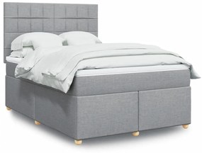 Box spring postel s matrací světle šedá 140 x 190 cm textil 3291275