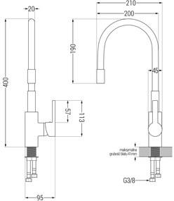 Mexen FLEX - Vysoká baterie/dřezová, Bílá/Chrom, 670900-02