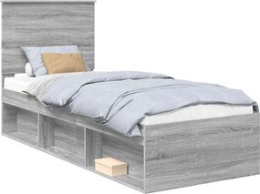Rám postele s čelo Šedá Sonoma 75 x 190 cm Masivní borové dřevo 3411078