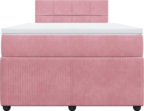 Box spring postel s matrací růžová 120x190 cm samet 3287691