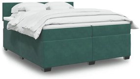 Box spring postel s matrací tmavě zelená 200x200 cm samet 3288699