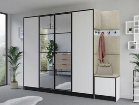 Šatní skříň EDEN 15 bílý + poso 100 béžový Vzor 1