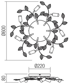 Redo 02-981 - Přisazený lustr TIARA 7xE14/28W/230V