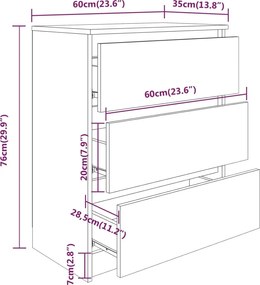 vidaXL Příborník 60 x 35 x 76 cm kompozitní dřevo [801382] Barva: Černá