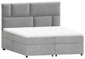Světle šedá boxspring postel s úložným prostorem 200x200 cm Lola – Ropez