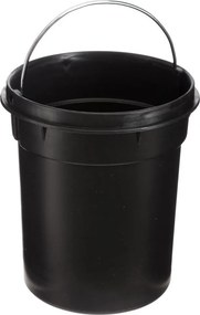 Koupelnový koš, odpadkový koš, koš s bambusovým krytem - barva bílá, 3 l