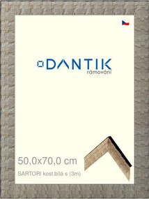 DANTIK rámeček 50x70 | SARTORI kost.bílá s (Plexi Čiré)