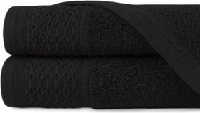 BAVLNĚNÝ RUČNÍK SOLANO 70X140 CM ČERNÁ