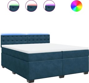 Box spring postel s matrací modrá 200 x 200 cm samet 3288718