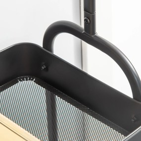HOMCOM Komec na oblečení na kolečkách, věšák na kabáty s šatní tyčí, regál na boty, samostatná skříň vyrobená z oceli, vhodná do obývacího pokoje neb…
