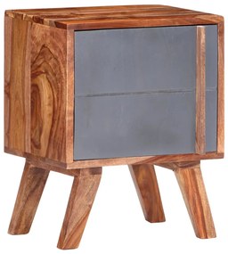 Noční stolek šedý 40 x 30 x 50 cm masivní sheeshamové dřevo,  286370 HangarStore.cz