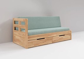 BMB Tandem Harmony rozkládací postel s levým čelem - buk Moření: Káva, Provedení: Buk průběžný, Typ: oblé rohy, Rozměr: 80/160 x 200 cm