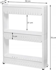 Skříňka na kolečkách 3 police SPRINGOS HA1010 bílá