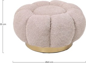 Starorůžová podnožka z textilie bouclé Florel – Bizzotto
