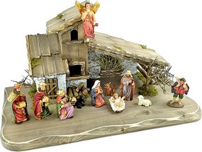 AMADEA Dřevěný betlém šedohnědý BEZ FIGUREK 45 cm
