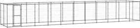 vidaXL Venkovní psí kotec se střechou ocel 26,62 m² [3082307] Barva: Černo-stříbrný