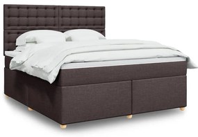 Box spring postel s matrací tmavě hnědá 180x200 cm textil 3293676