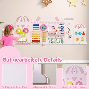 Costway Batole Activity Wall 11-in-1 Montessori dřevěná nástěnná hračka