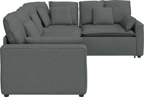 Modulární pohovka s polštáři textil tmavě šedá 3321148