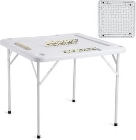 Stůl Mahjong skládací stolek na karty pro 4 hráče a 4 držáky na pohárky na žetony
