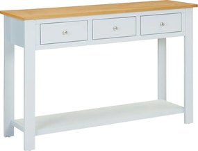 vidaXL Konzolový stolek 118 x 35 x 77 cm masivní dubové dřevo [247053] Barva: světle šedá