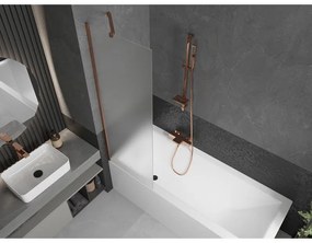 Mexen Next, vanová zástěna 1-křídlová 60 x 150 cm, fixní křídlo, 6 mm námraza sklo, růžové zlato profil, 895-060-000-00-30-60