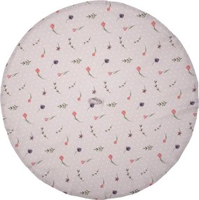 Béžová bavlněná kulatá utěrka Happy Bunny - Ø 80 cm