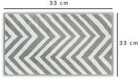 Bílo-šedý bavlněný ručník 33x33 cm Chevron – Foutastic
