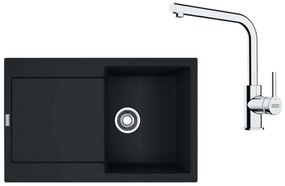 Franke - Kuchyňský set G259MČ, fragranitový dřez MRG 611 a baterie FS 3230.031, matná černá/chrom 114.0700.720