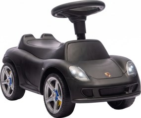 AIYAPLAY Odrážedlo pro děti Porsche odrážedlo s klaksonem, světlem a zvuky motoru, pro 18–36 měsíců, matná černá