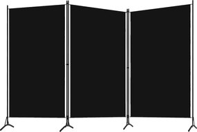 3dílný paraván černý 260 x 180 cm 320734
