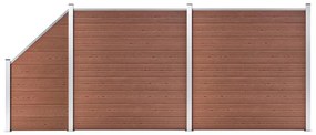 Plotová sada WPC 2 čtvercové + 1 šikmý díl 446 x 186 cm hnědá 3053216