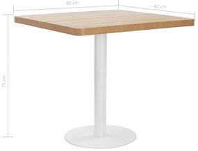 vidaXL Marketos Bistro stolek světle hnědý 80 x 80 cm MDF