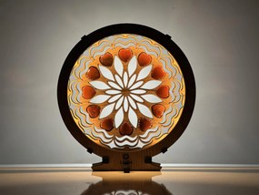 Li-Go "Srdce, karneolová mandala" Stolní lampa 20x22 cm dub