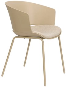 OnaDnes -20% White Label Béžová plastová jídelní židle WLL JESSICA