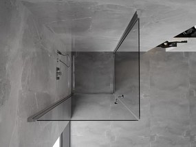 Mexen Mist-B Duo, 2-křídlý ​​výklopný sprchový kout 75 x 75 cm, čiré sklo, chromový profil, 8A2-075-075-01-00