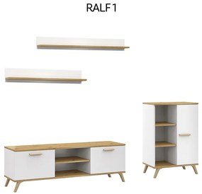 Obývací sestava RALF A Bílá + dub artisan