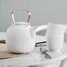 KÄHLER Porcelánová čajová konvice Hammershøi White 1,2 l, bílá barva, porcelán