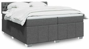 Box spring postel s matrací tmavě šedá 200x200 cm textil 3289483
