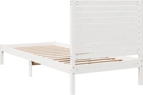 Prodloužený rám postele bez matrace bílý 90 x 220 cm masiv 3309310