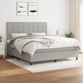 Box spring postel s matrací světle šedá 180 x 200 cm textil 3141793