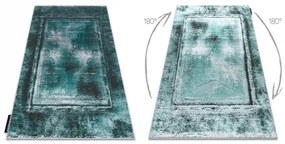 Moderní koberec DE LUXE 634 Rám vintage Strukturální, zelená / antr velikost 240x330 cm | krásné koberce cz