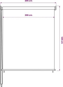 vidaXL Venkovní roletová žaluzie 90 % blokování UV 200 x 140 cm [43443] Barva: krémová