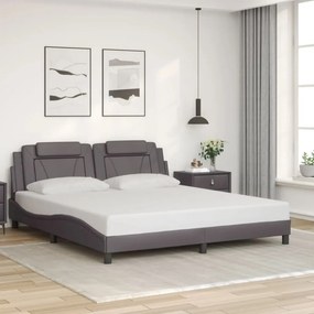 Rám postele Viana s LED bez matrace šedý 180 x 200 cm 3214039