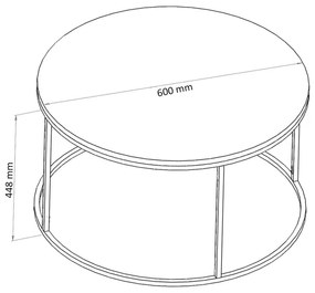 Konferenční stolek BERLIN 60x45 cm černá/čirá