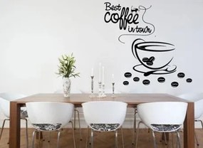 Samolepka na zeď s textem BEST COFFEE IN TOWN 50 x 100 cm