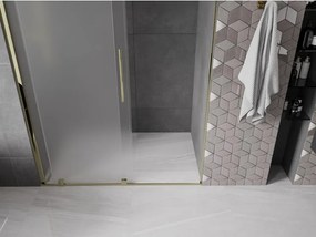 Mexen Velar, posuvné sprchové dveře do otvoru 160 cm, 8mm sklo námraza, zlatá lesklá, 871-160-000-31-50